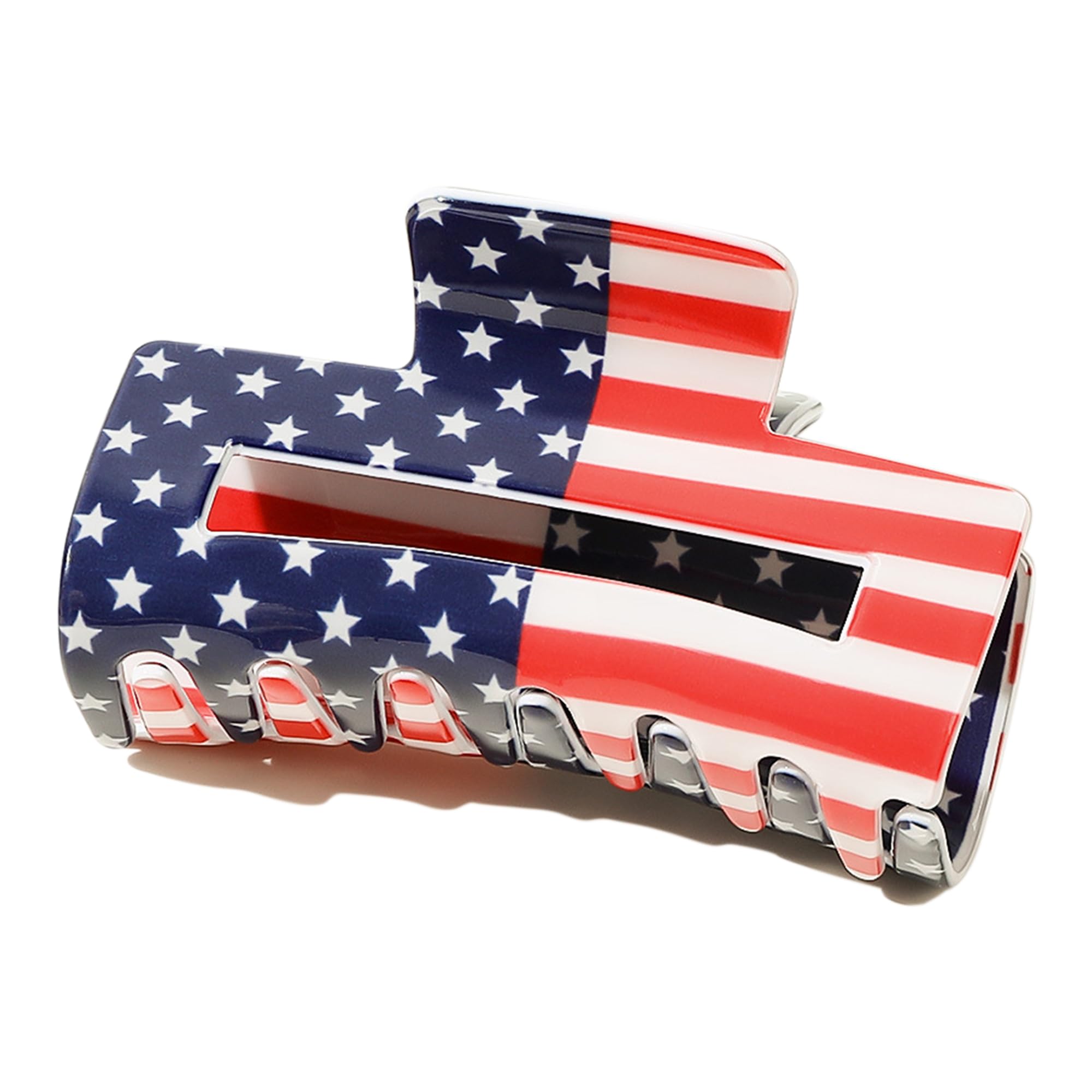 Amazon.com : Patriotic American Flag Hair Claw Clip - Red, White and ...