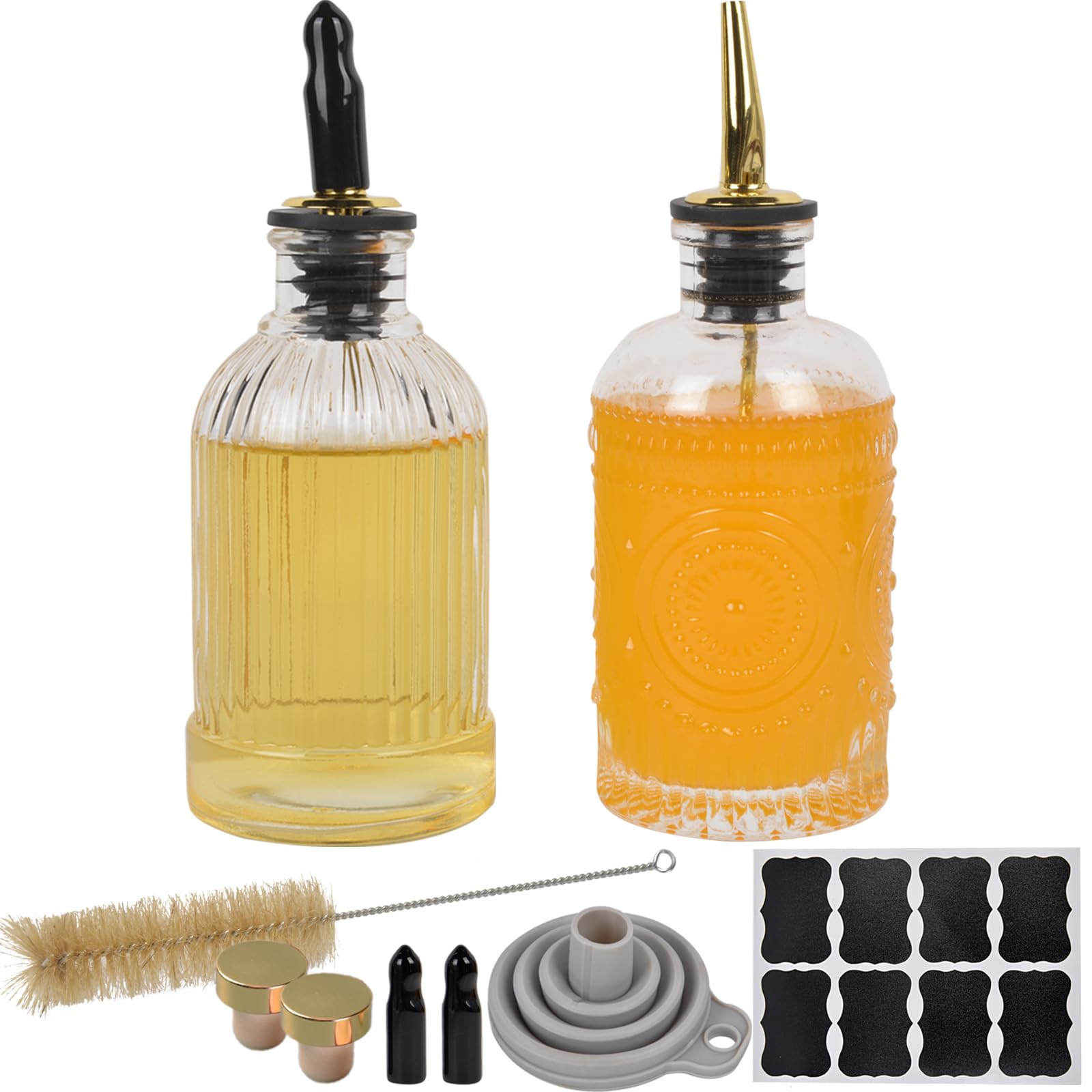 Amazon.com: ChezMax Coffee Syrup Dispenser Bottles Set, Simple Syrup ...