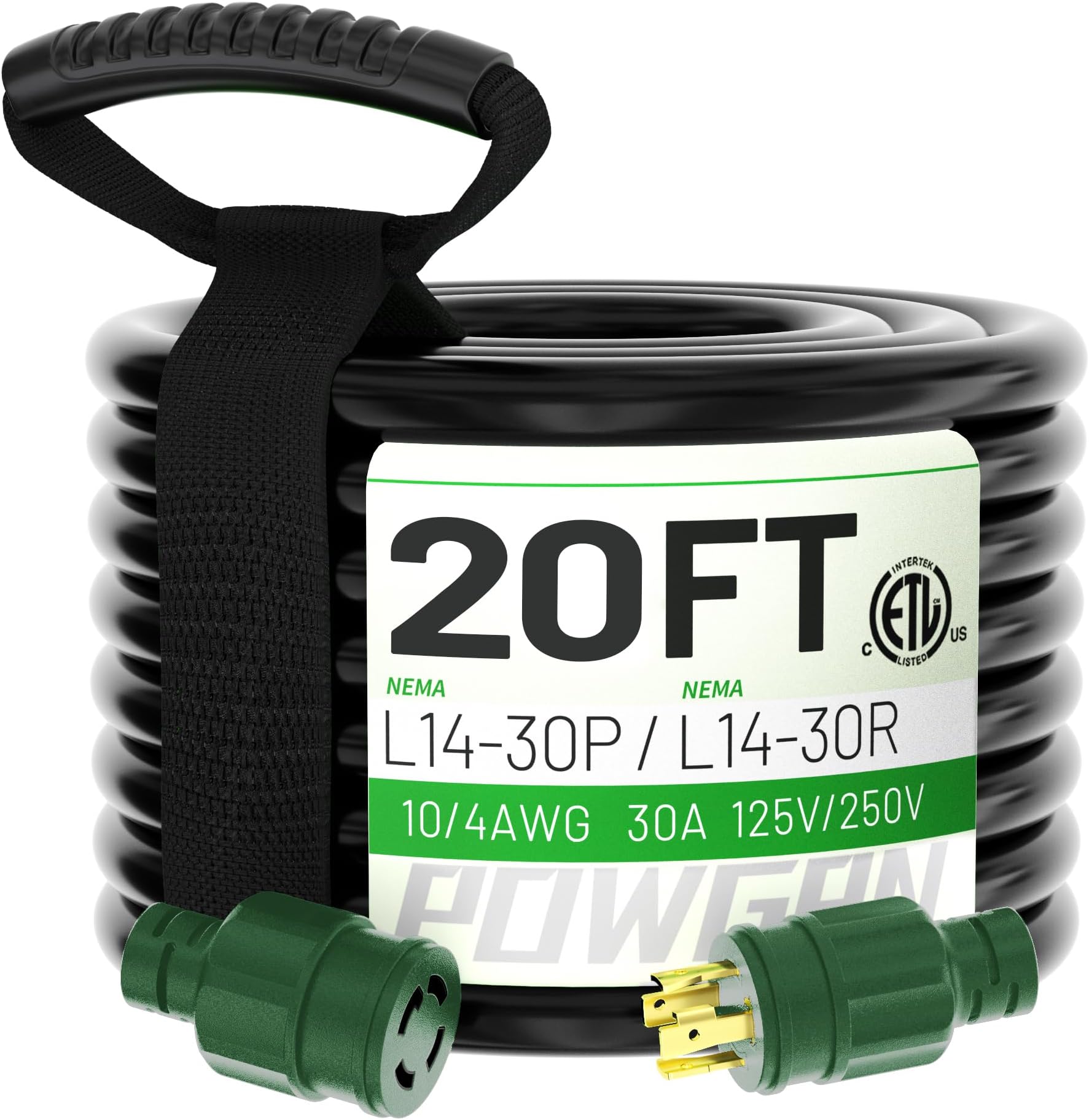 Amazon.com: 25FT NEMA L5-30P to L5-30R Heavy-Duty 3-Prong 125V 30 Amp ...