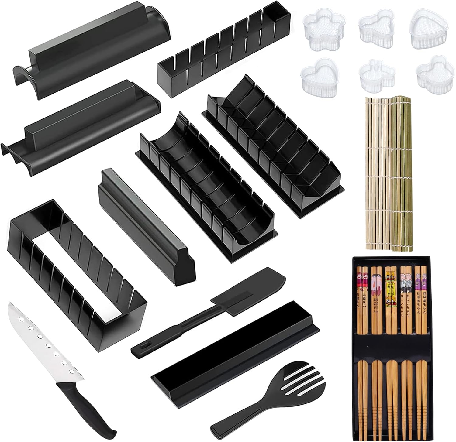 Siwinparts Sushi Making Kit 23 Pieces Sushi Making Tools DIY Sushi Roll ...
