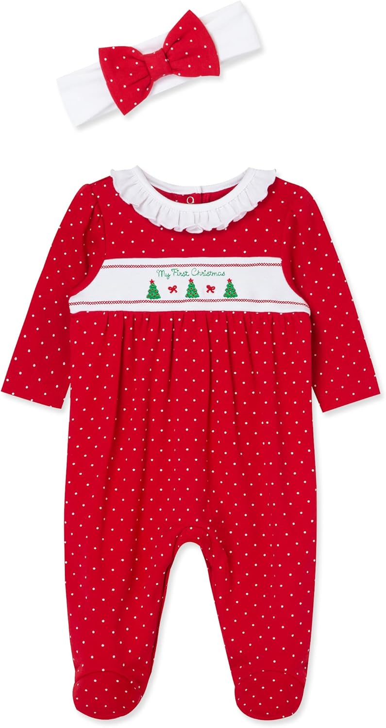 Amazon.com: Little Me Clothes for Baby Girls' Footie and Headband ...