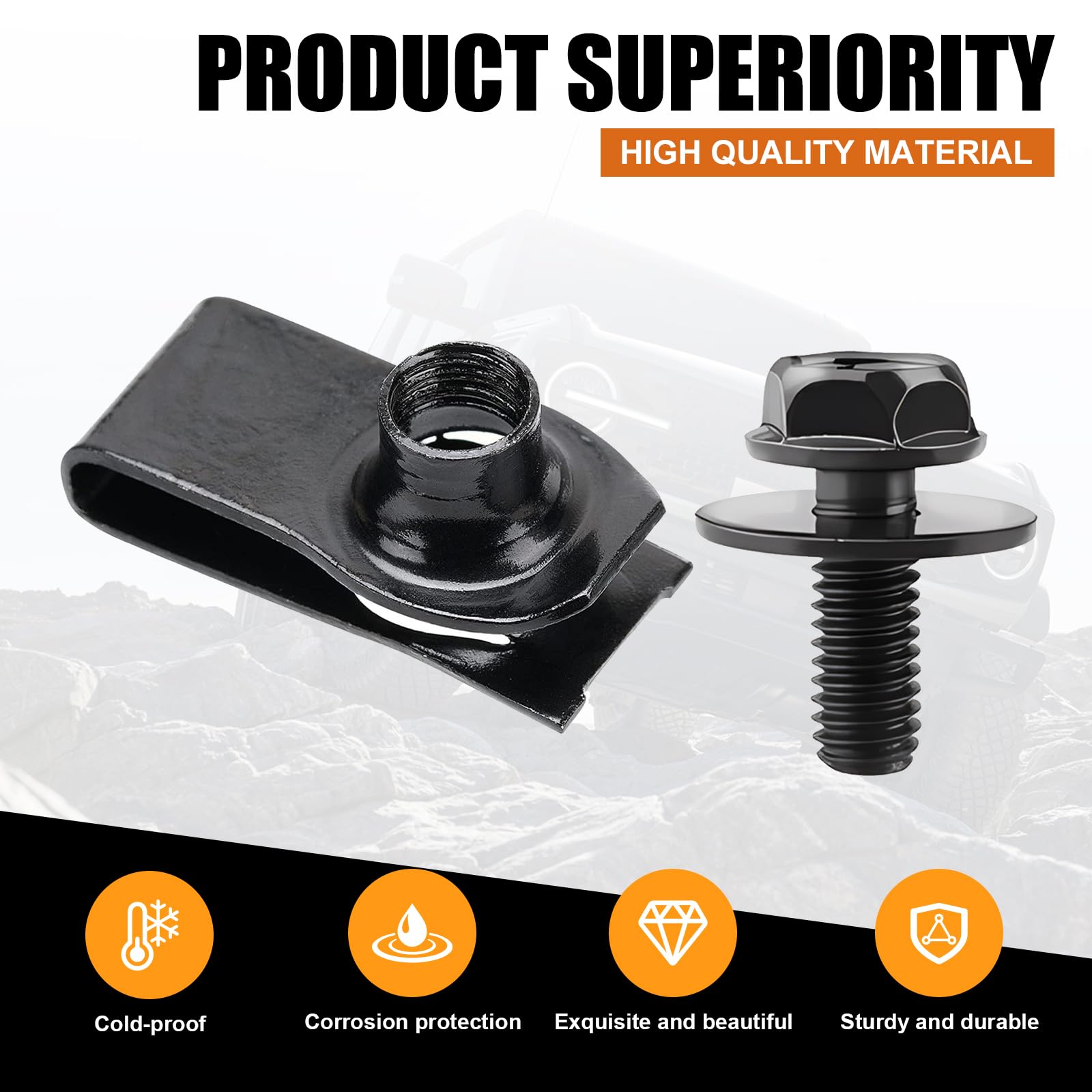 Snapklik.com : Irinidig 20 PCS Automotive Body Bolt U-nut Clamp Combo ...