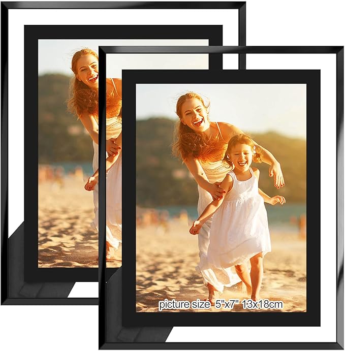 Amazon.com - HIKWADERY 5x7 Picture Frames Black - Set of 2, HD Real ...