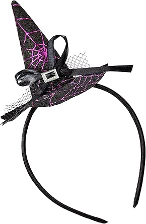 Amazon.com: Spooktacular Creations Halloween Witch Hat Headband, Purple ...