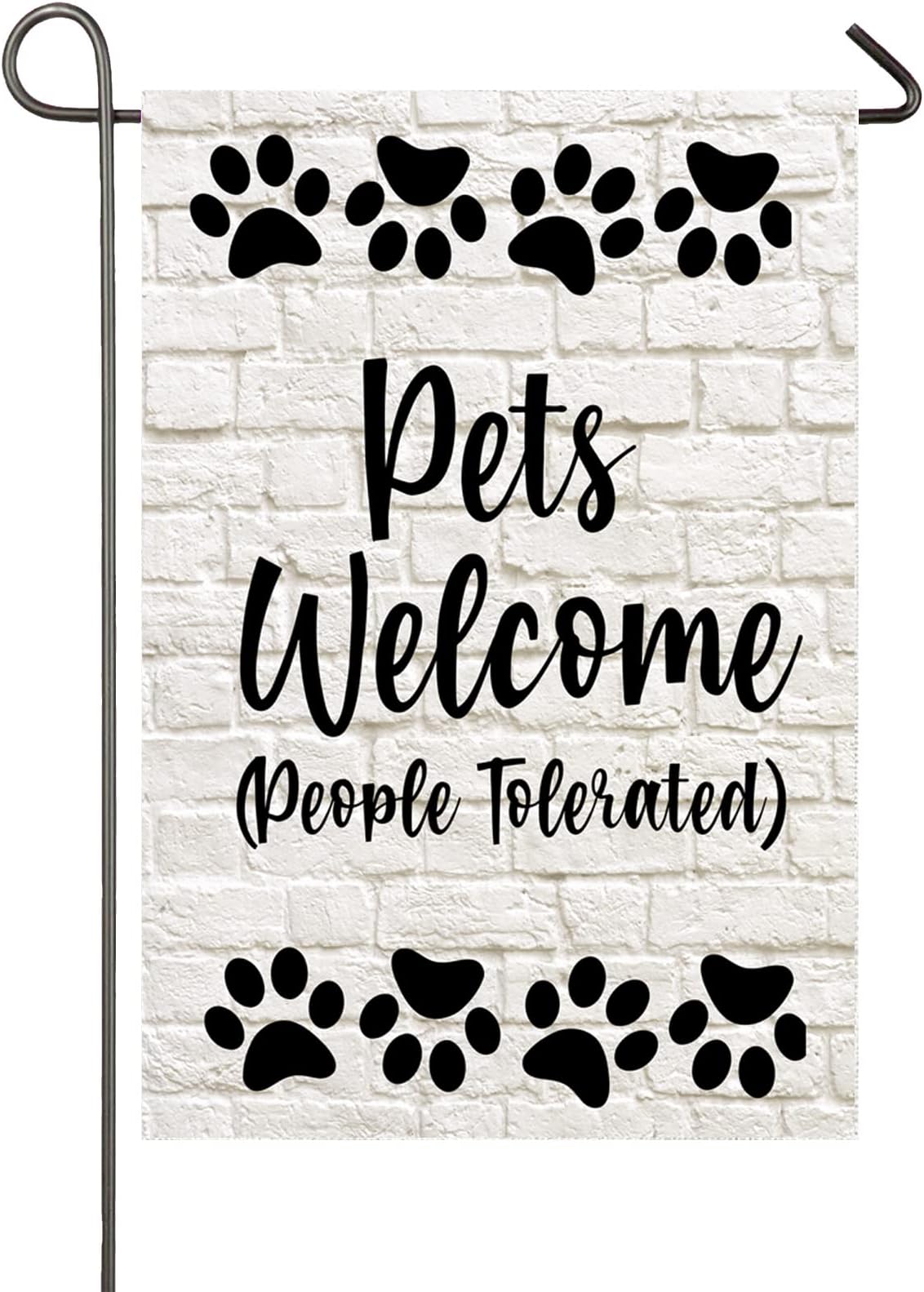 Amazon.com : Welcome Garden Flag Dogs Cats Paw Prints Spring Yard Flag ...