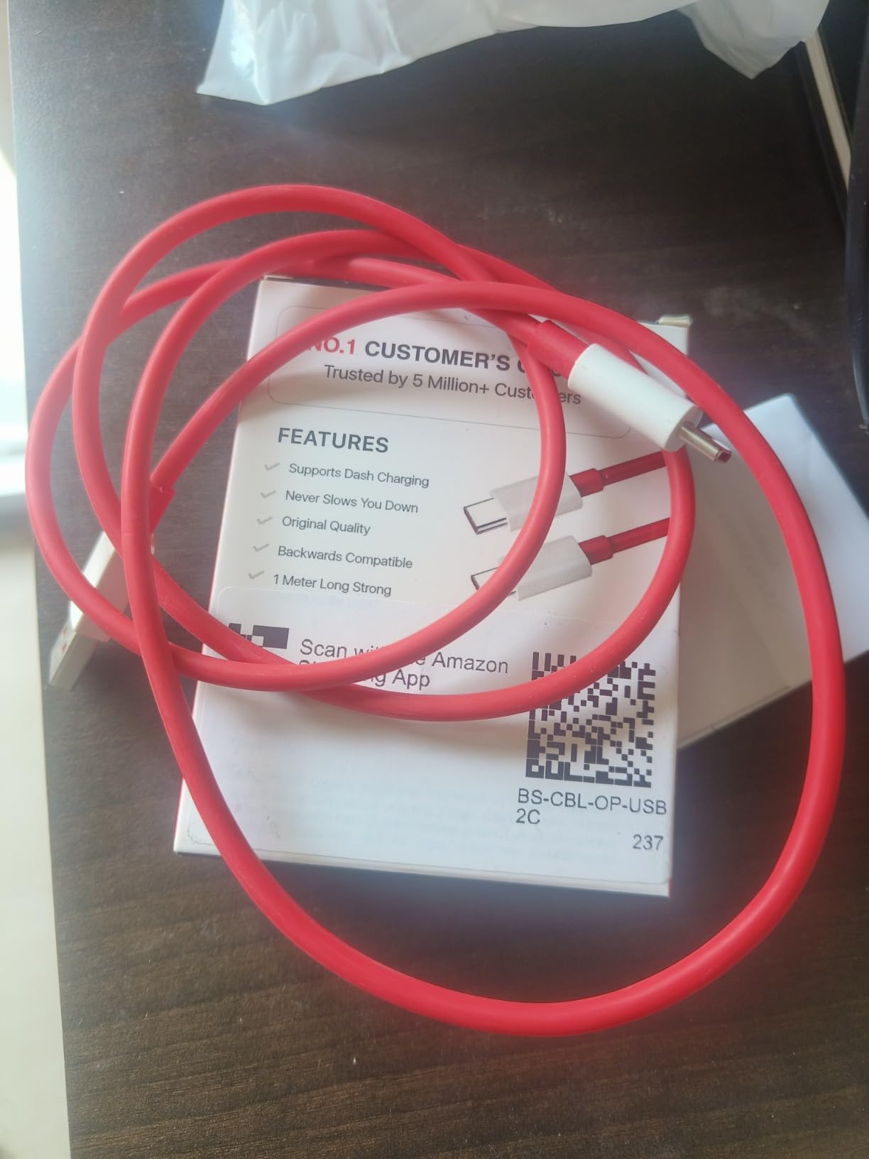 OnePlus USB-A to Type-C Cable 10A 1M DL129 Red IN : Amazon.in ...