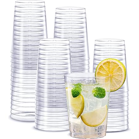 Amazon.com: R-kay Clear Plastic Cups For Party - 10 Oz - Clear Cups 50 ...