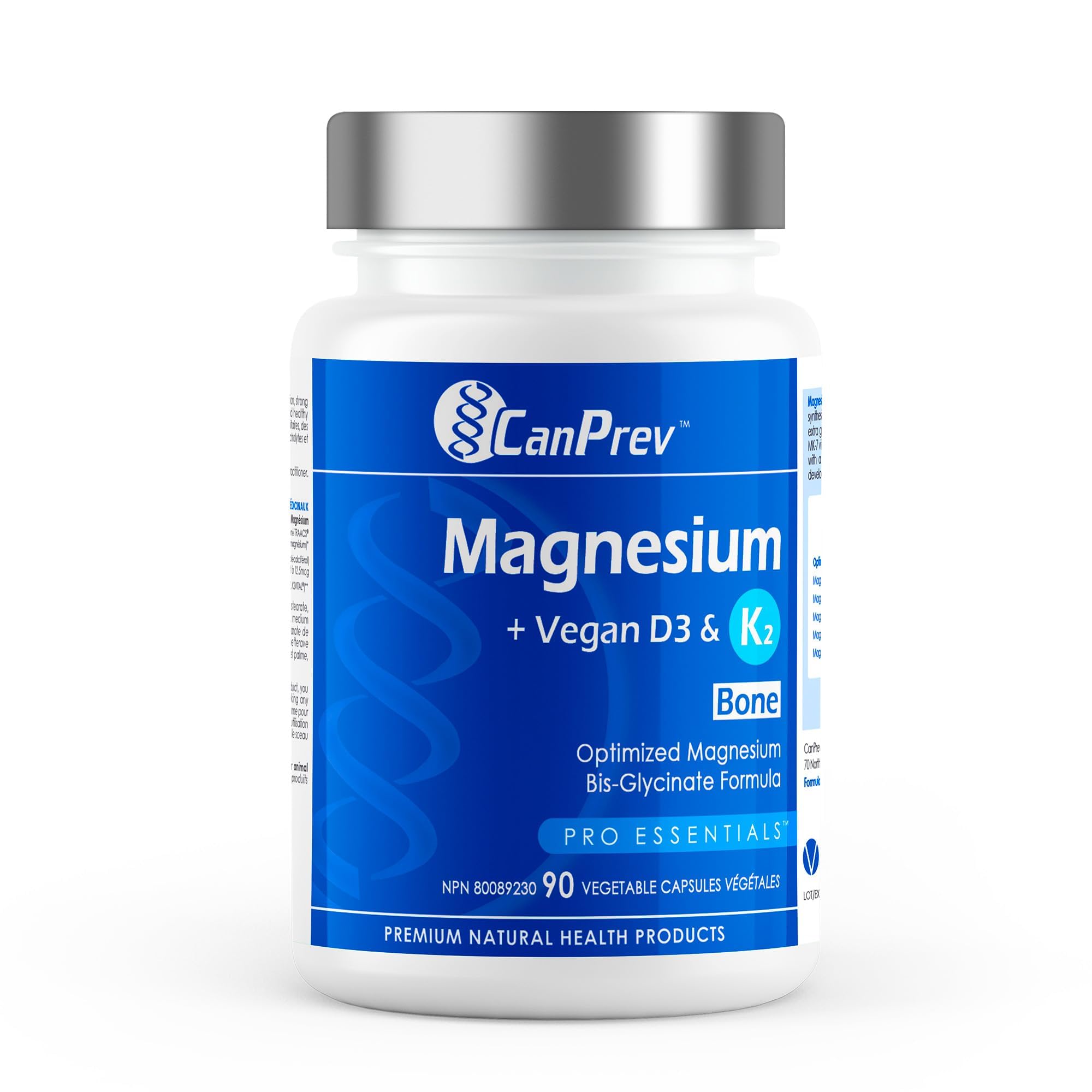 CanPrev - Magnesium + Vegan D3 & K2, 90 v-caps - Helps in the ...