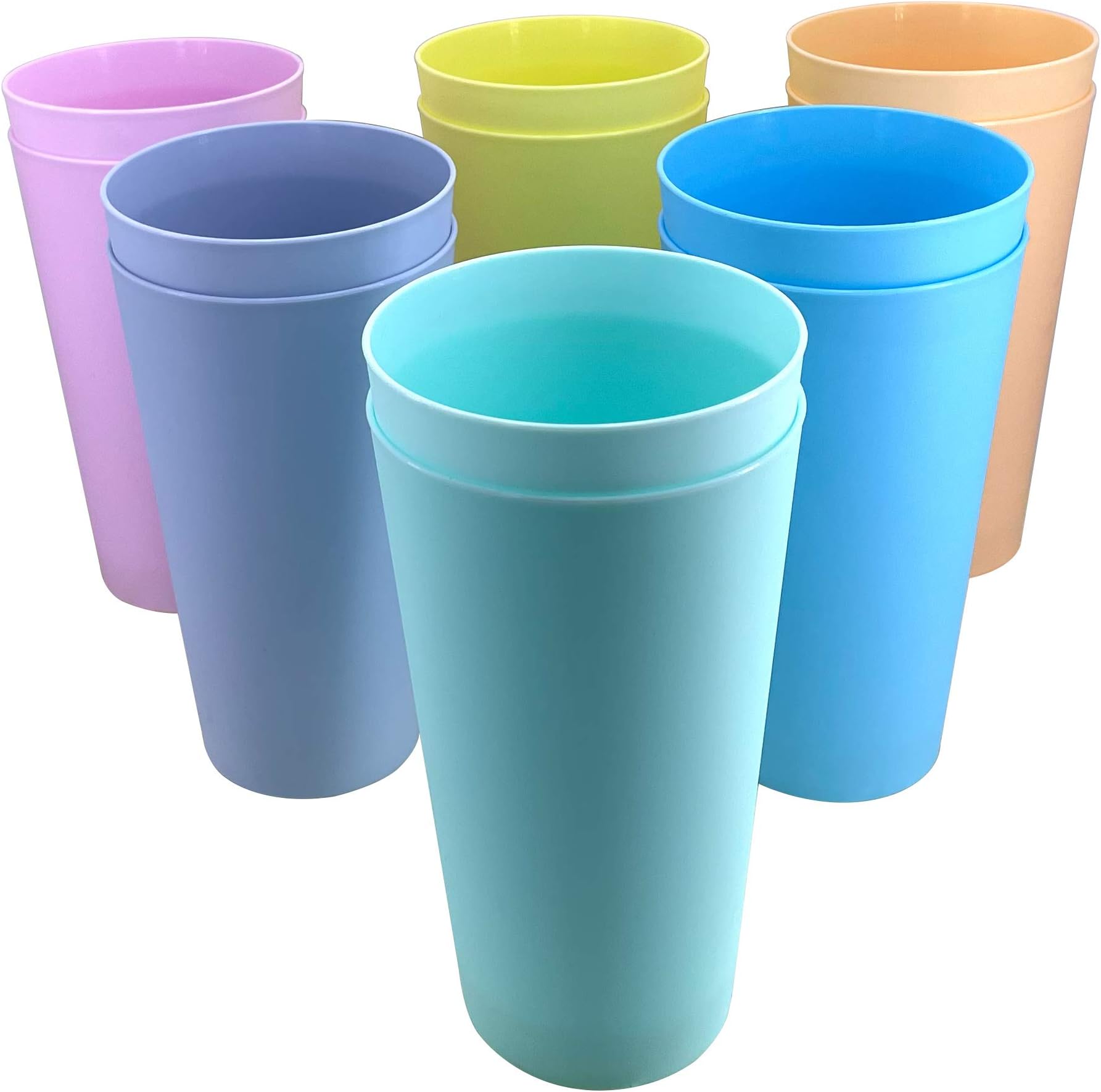 Amazon.com | YUYUHUA Reusable Plastic Cups 32 oz - Large Plastic Cups ...