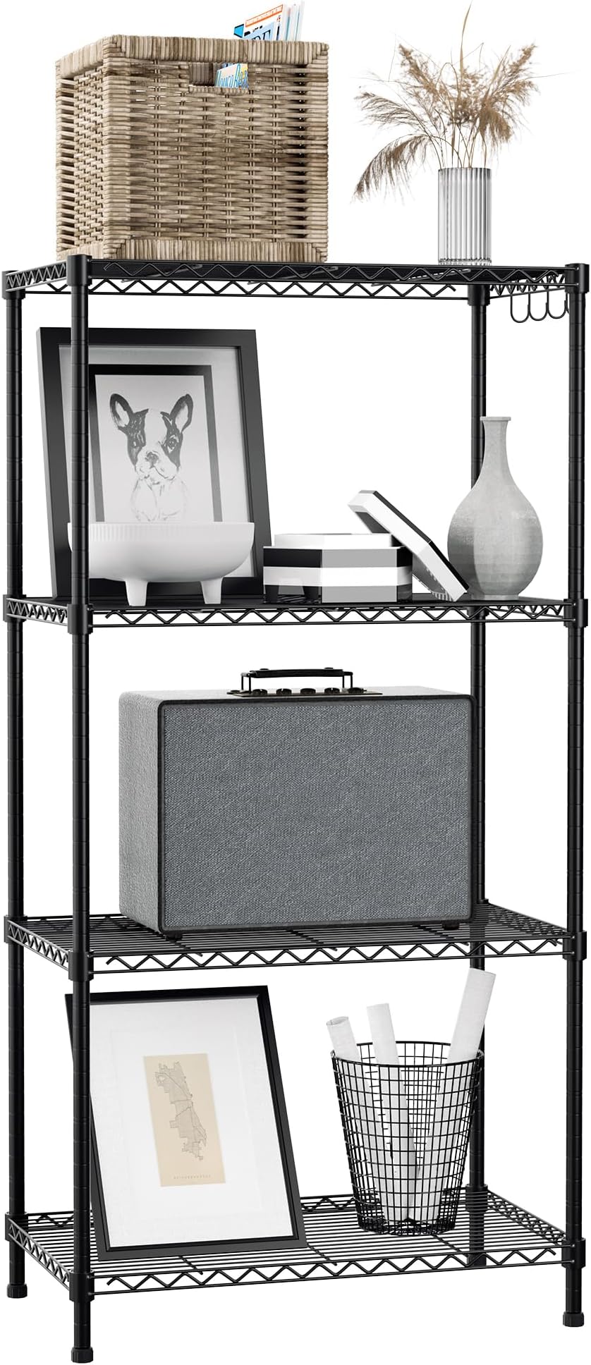 Amazon.com: Santoy 4 Tier Metal Shelves for Storage,Shelving Unit for ...