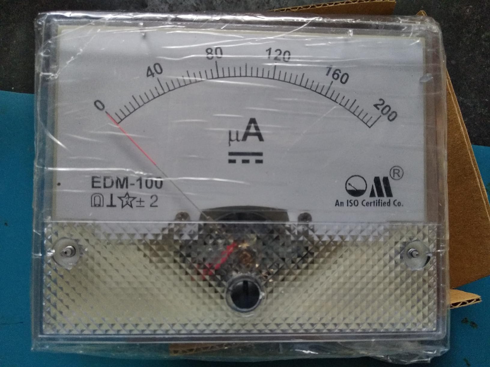 Om Meters EDM-100 Rectangular Moving Coil Analog Panel Meter 200uA DC ...