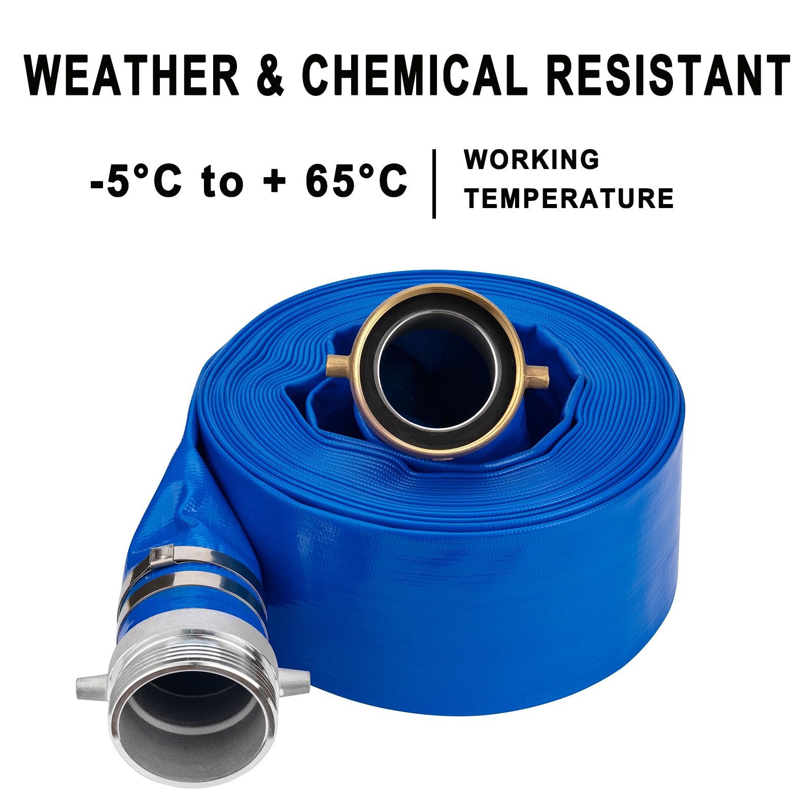 Snapklik.com : 3" X 50 Blue PVC Backwash And Discharge Hose For ...