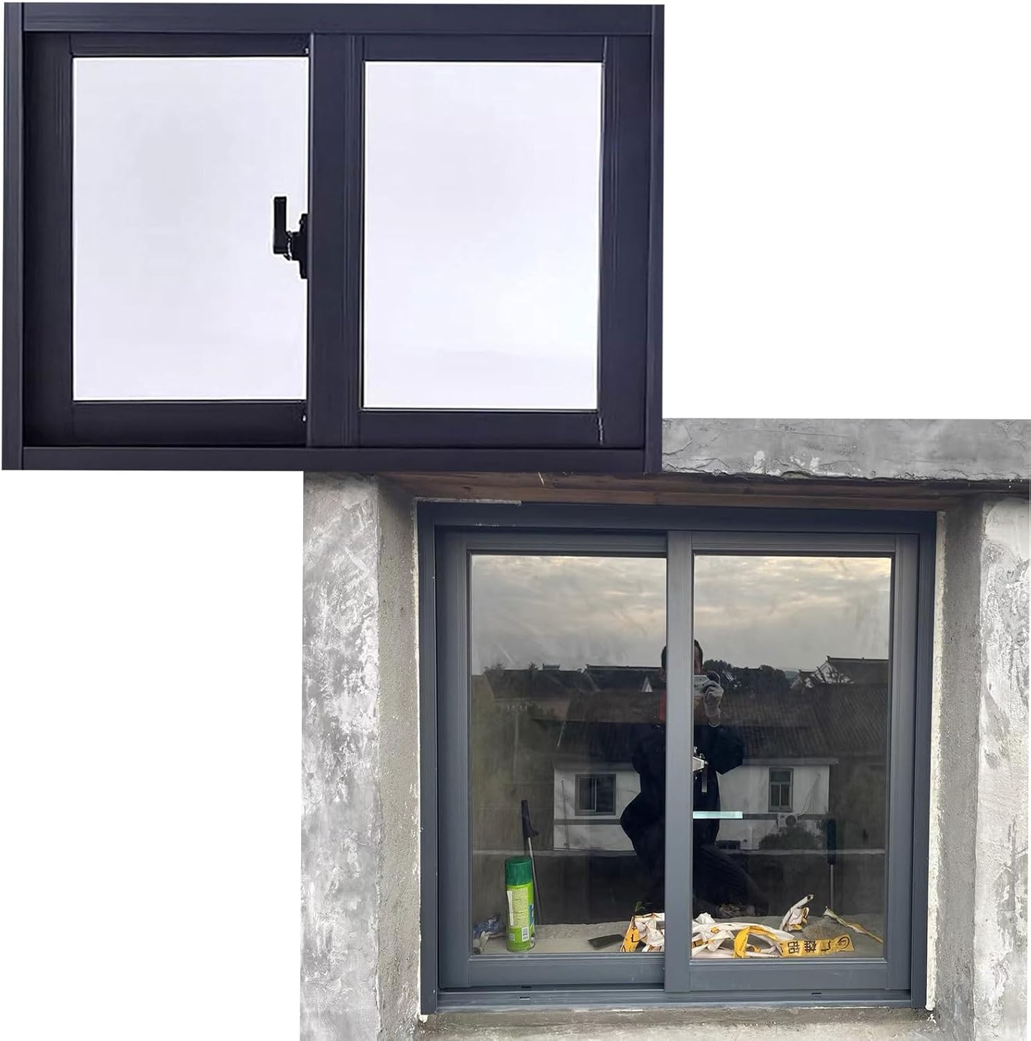 Horizontal Sliding Aluminum Basement Window,50x28in / 127x71cm with ...