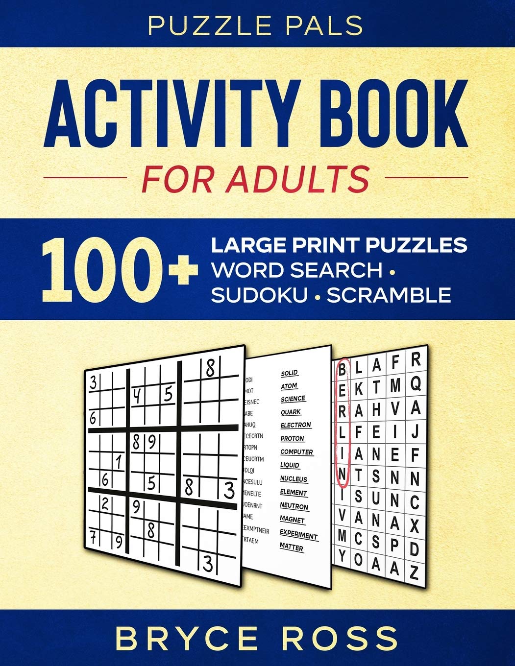 Buy Activity Book For Adults: 100+ Large Font Sudoku, Word Search, and Word Scramble Puzzles ...