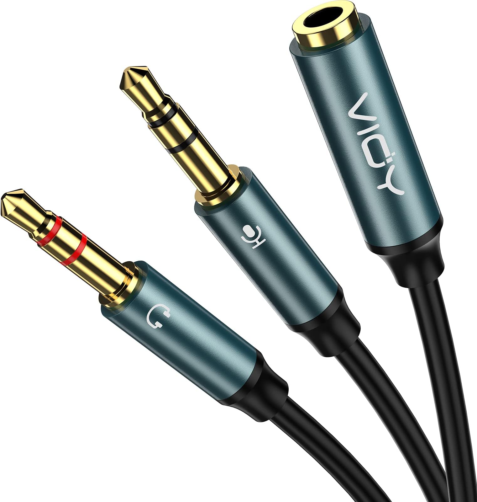 VIOY Headset Splitter for PC 3.5mm Splitter Female to 2 Male Audio ...