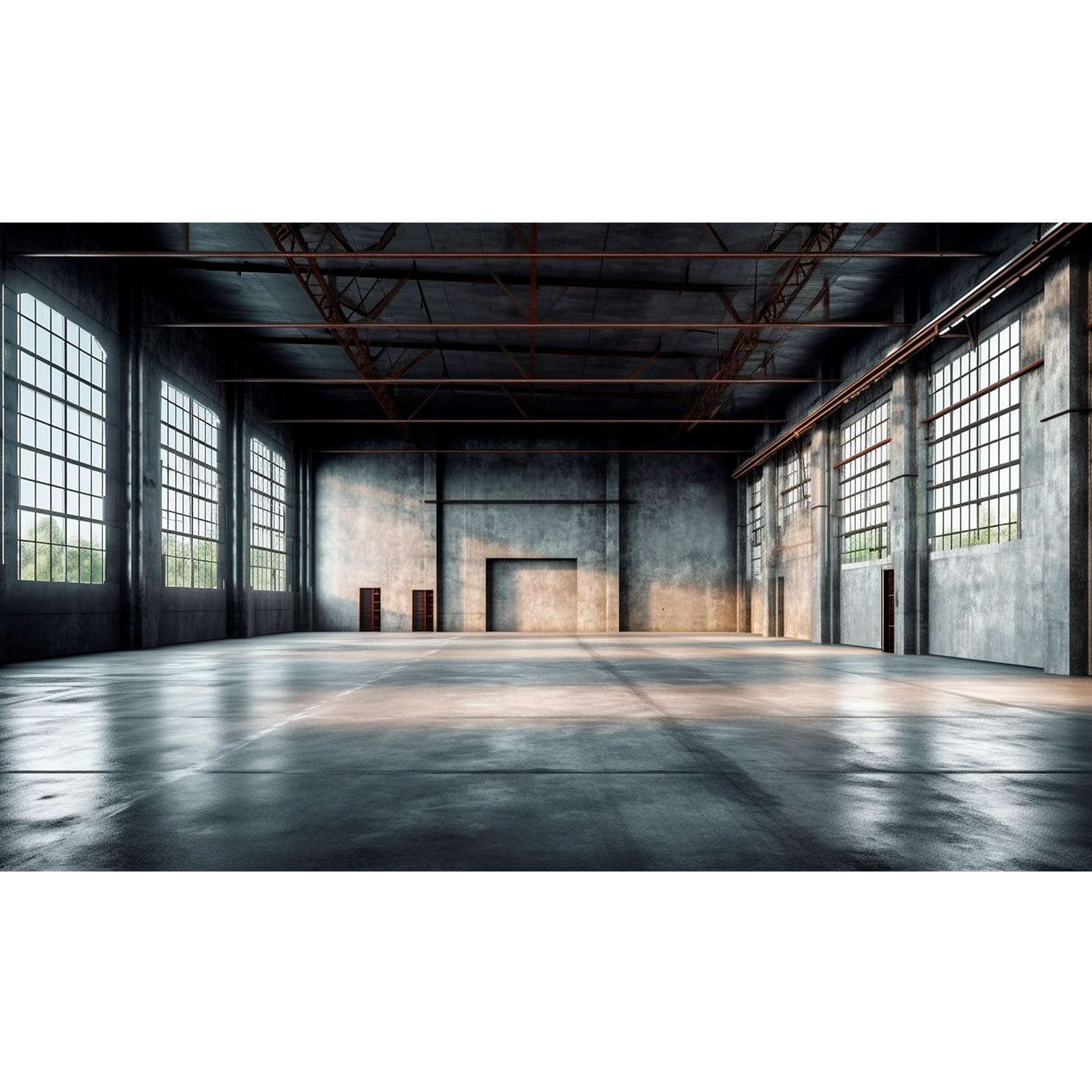Amazon.com : Modern Warehouse Backdrop Empty Warehouse Garage Interior ...