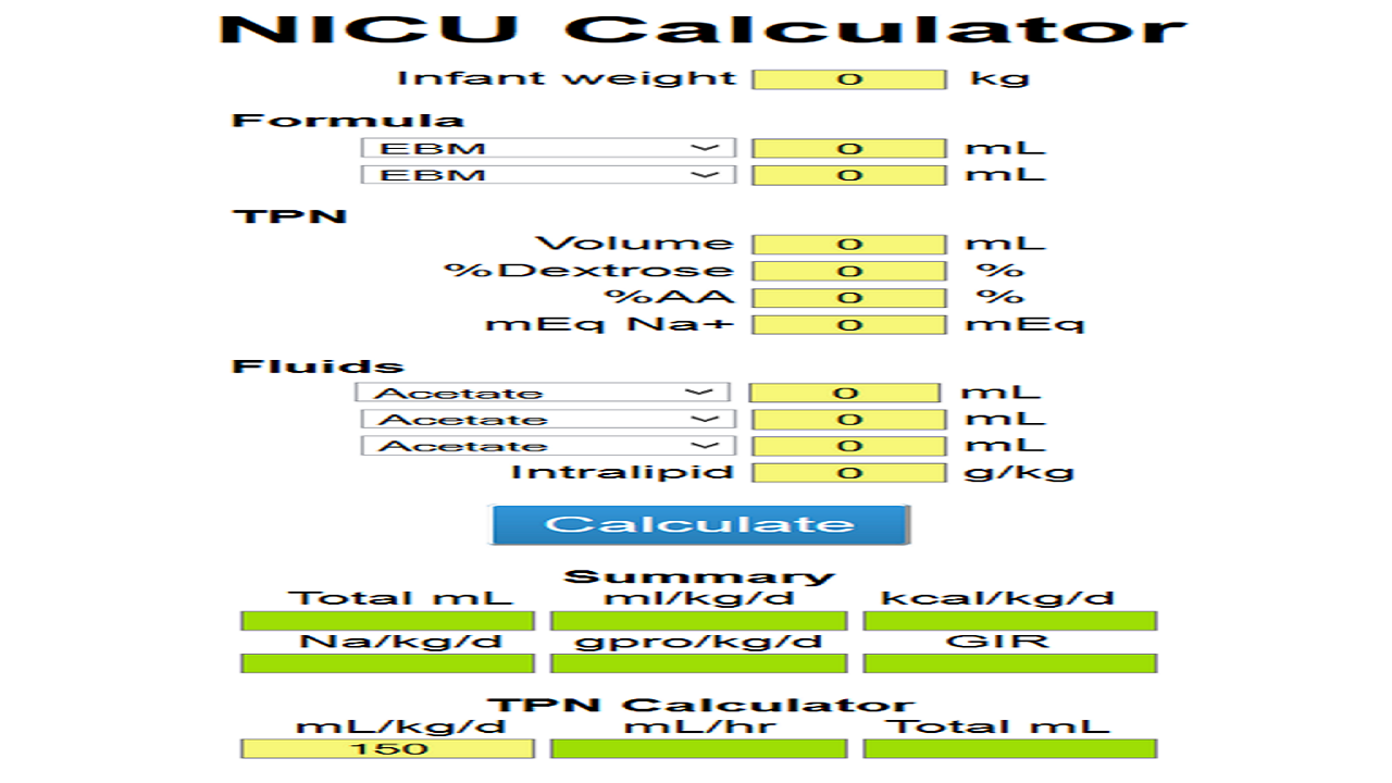 NICU Calculator 2026 - App on Amazon Appstore