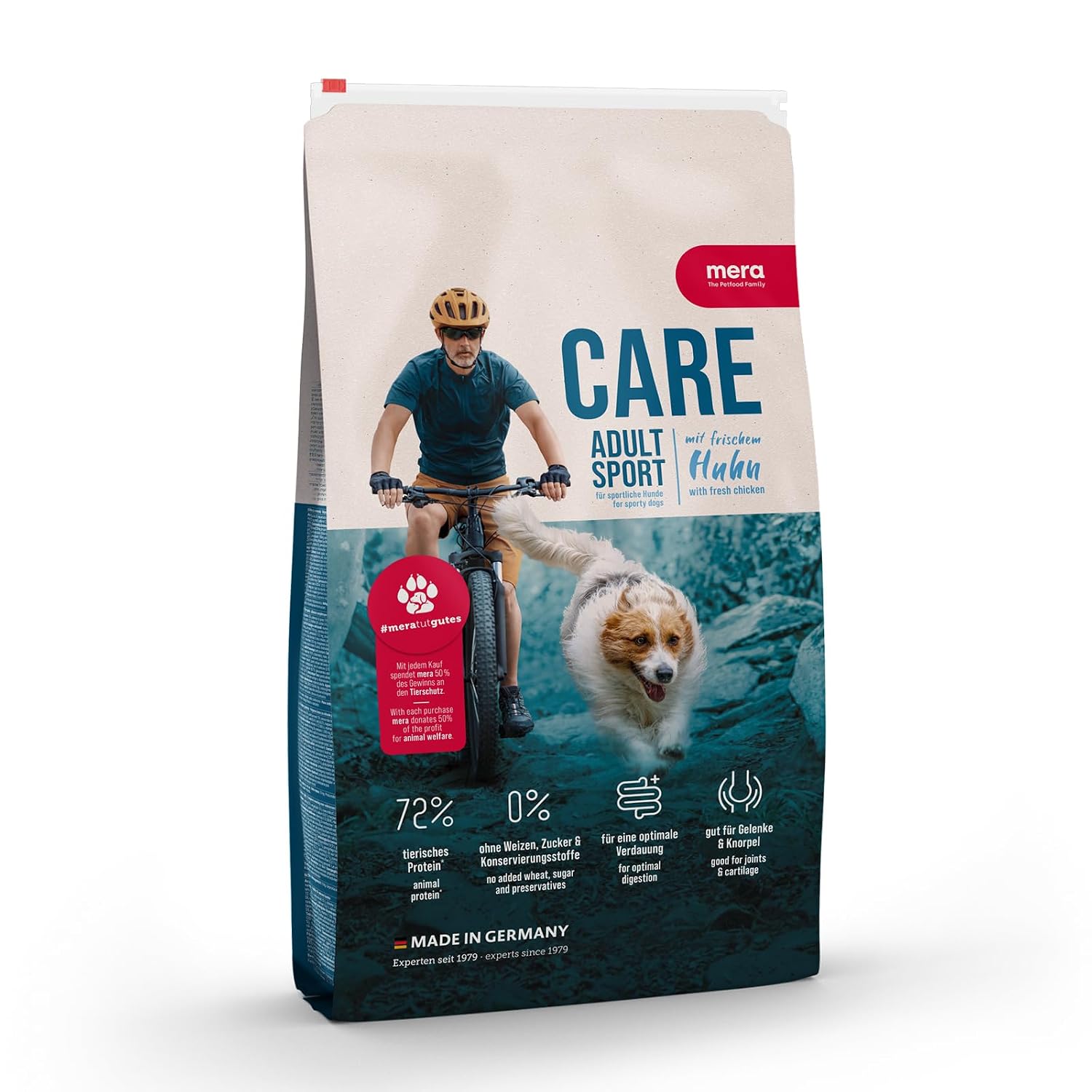 MERA Dry Dog Food Care Adult Sport Chicken Flavour for Healthy Skin ...