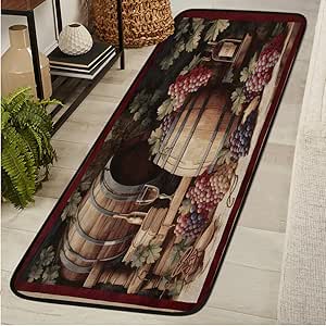 Amazon.com: TULIMET Vintage Wine and Ripe Grapes Washable Kitchen ...