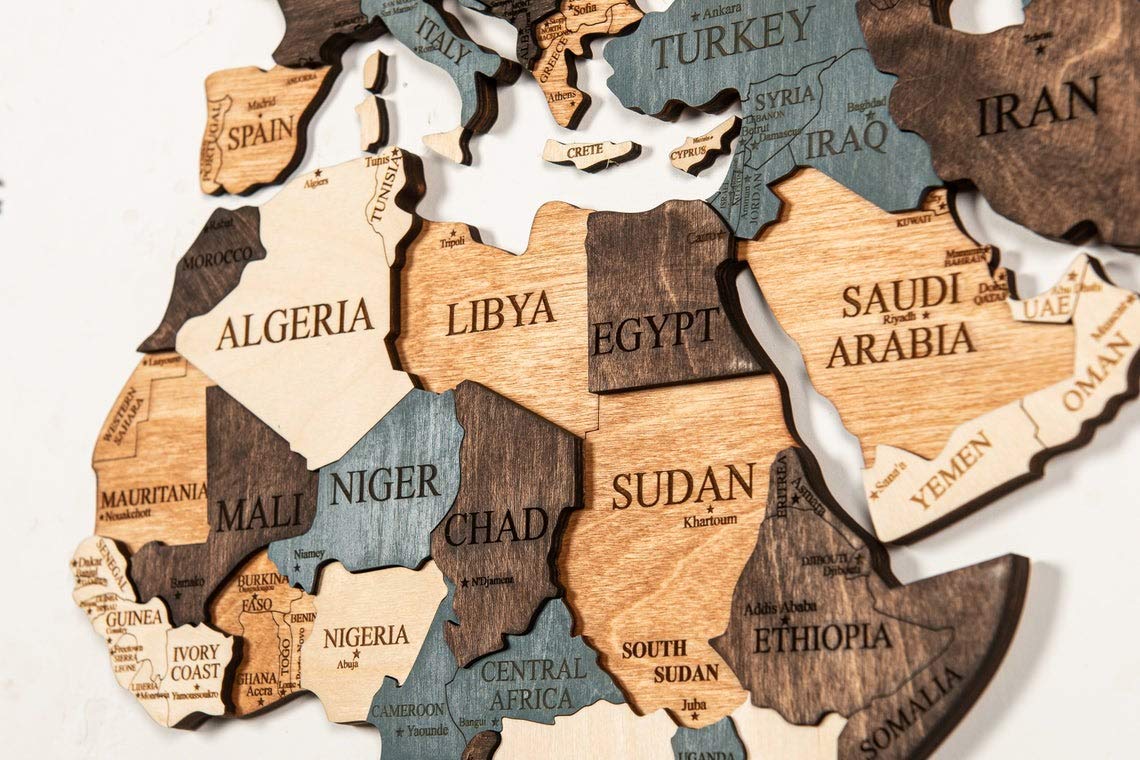 Wooden World Map Wall Decor Travel Map With Pins Wooden World Map ...