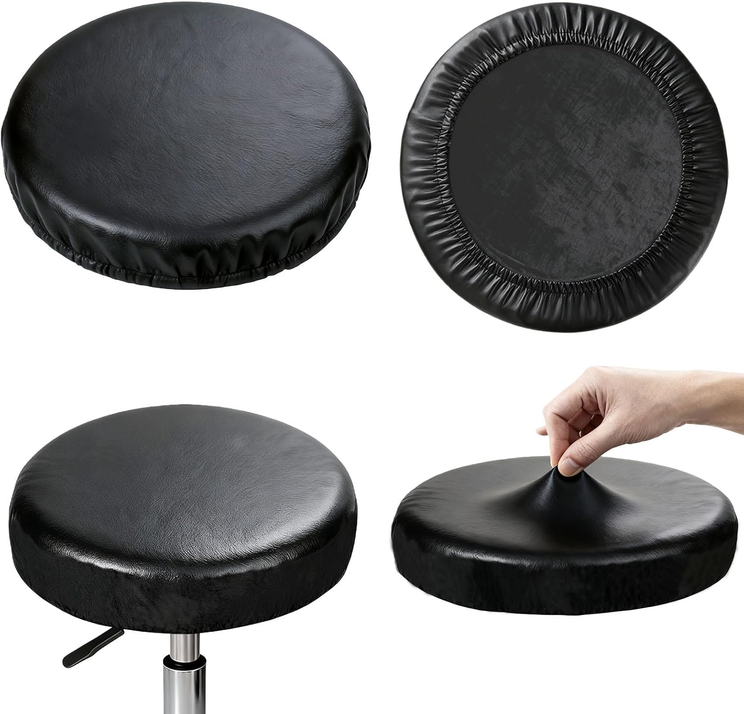 Amazon.com: Kisajar Round Seat Covers for Stools with Elastic - 2-Pack ...