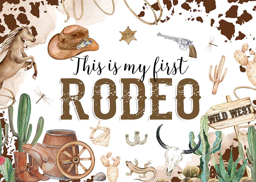 Amazon.com : Avezano My First Rodeo Birthday Backdrop Western Cowboy ...