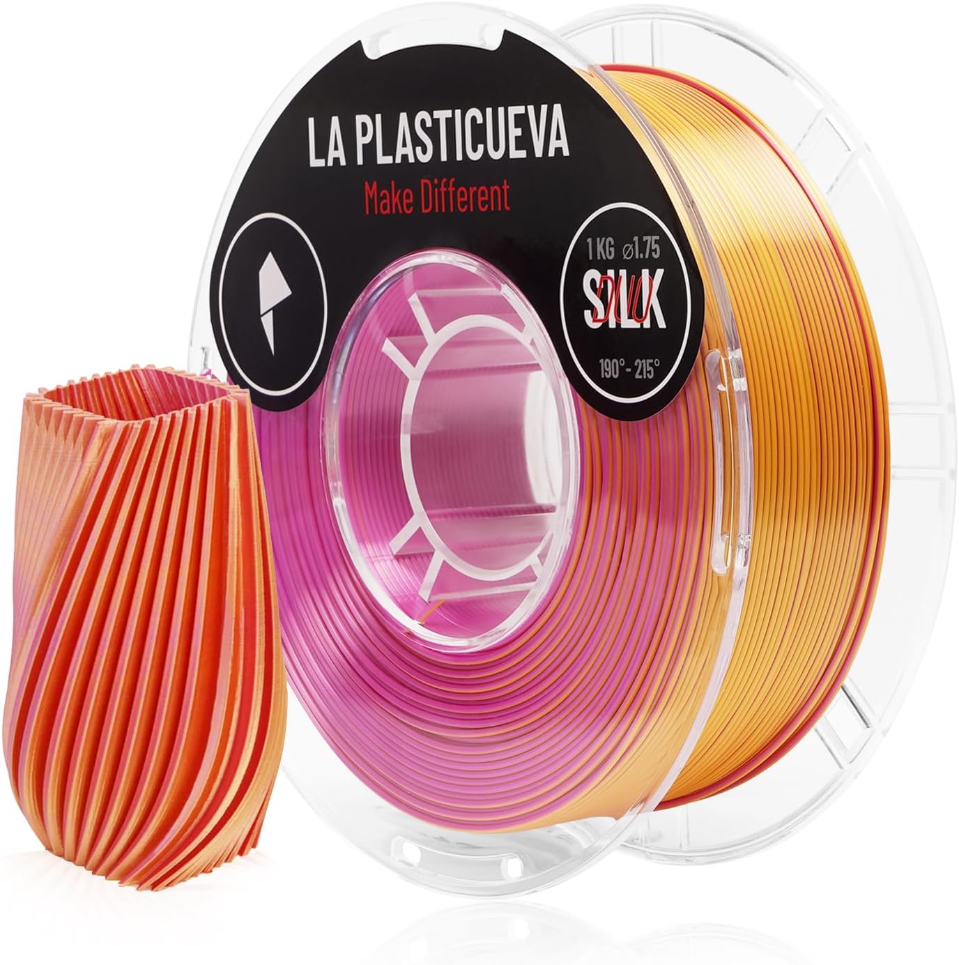 LA PLASTICUEVA Filamento Silk BiColor Metalico Seda - Enrollado ...