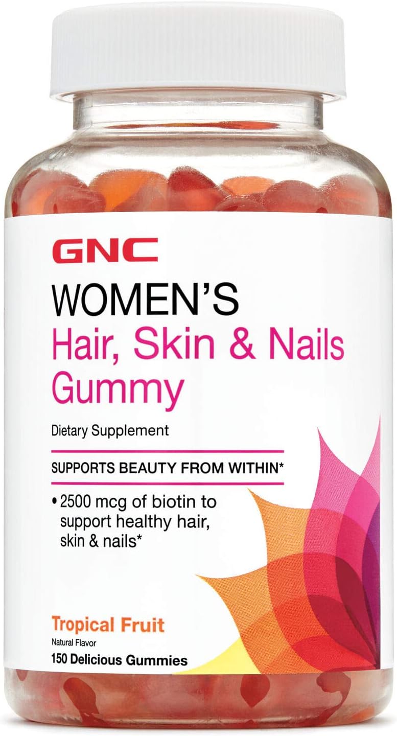 Amazon.com: GNC Women's Hair, Skin & Nails Gummy - Tropical Fruit, 150 ...