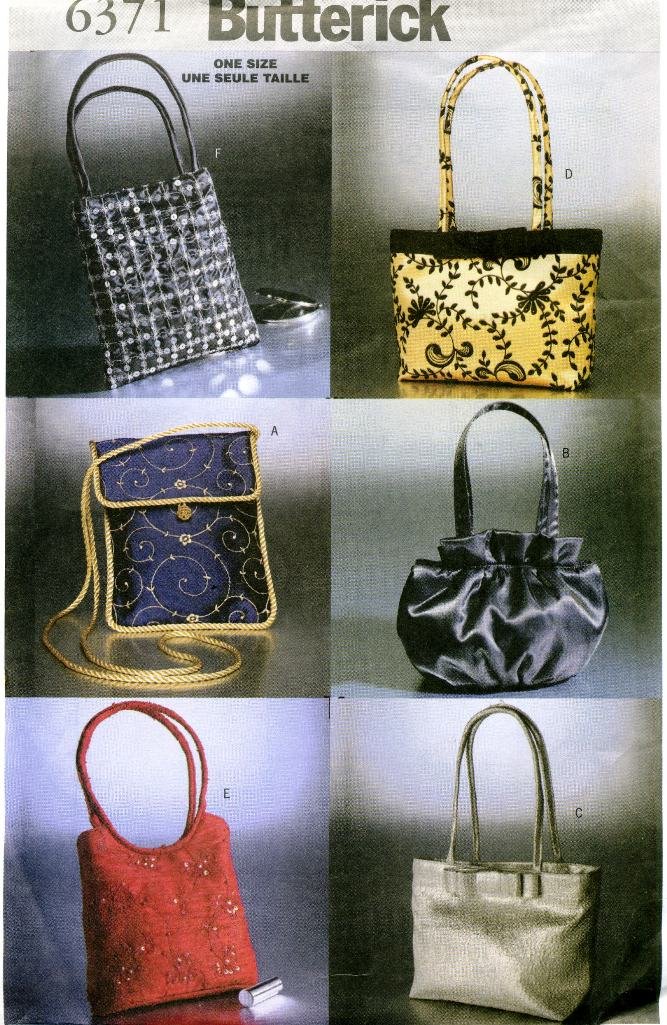 Amazon.com: Butterick Evening Bags Sewing Pattern #6371 : Arts, Crafts ...