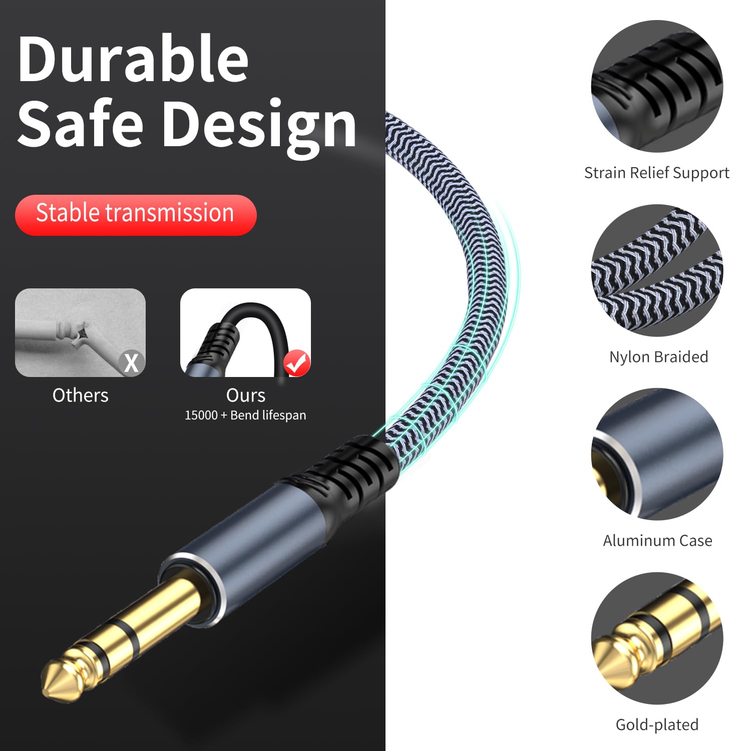 Snapklik.com : GOSYSONG 1/4 Inch Extension Cable 10ft