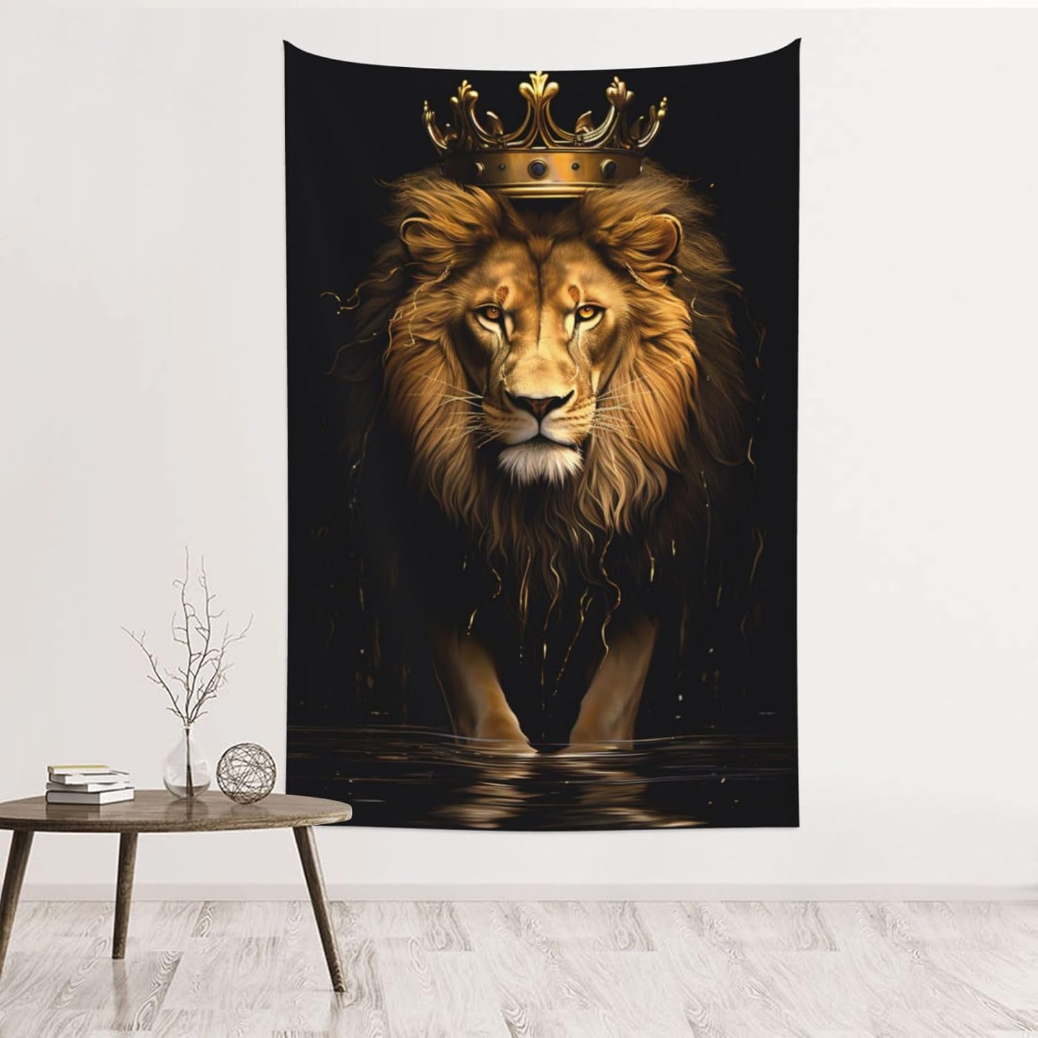 Amazon.com: Txiuryu Lion With Crown Tapestry Wall Hanging - African ...