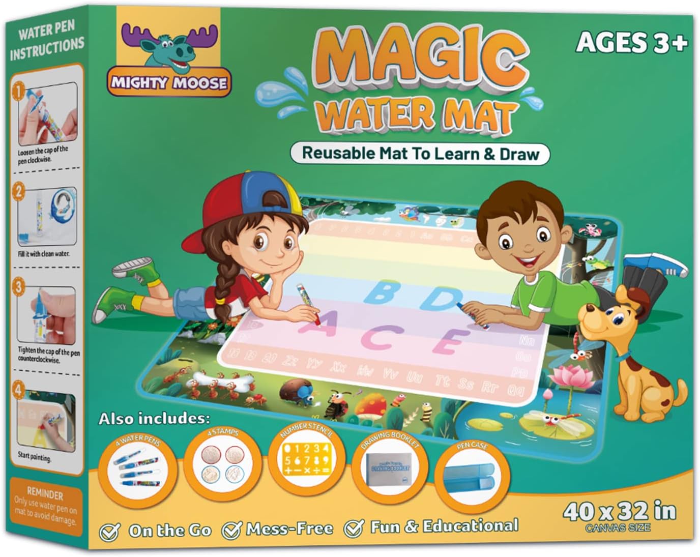 Amazon.com: Channie's Reusable Magic Water Mat for Toddlers 3+ Years ...