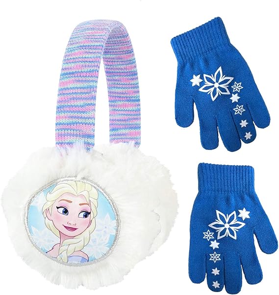 Amazon.com: Disney Frozen II Elsa Earmuff and Glove Set [4015] Blue ...