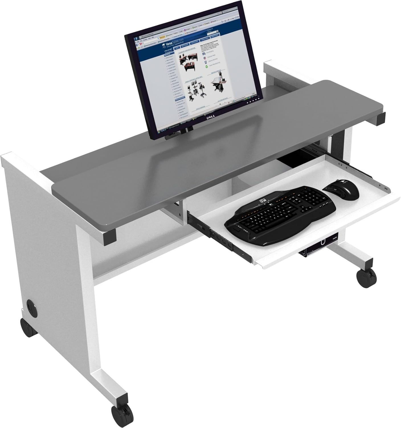 Amazon.com: Split Level Desk 48"x26" - Gray Frame, Gray Surface ...