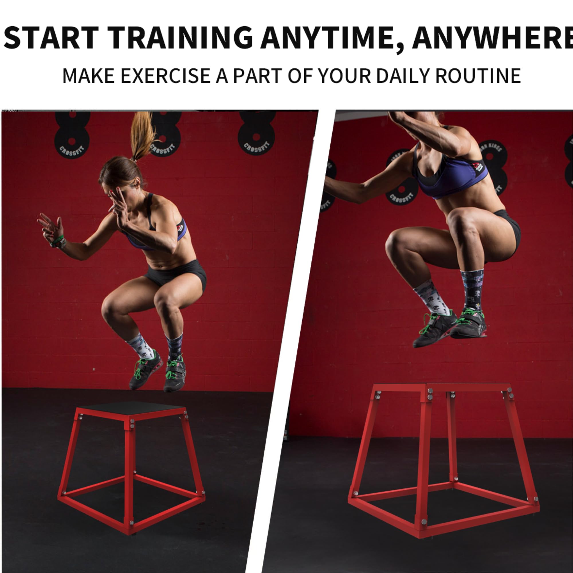 Snapklik.com : Plyometric Jump Box Set, 12/18/24/30 Inch Steel Plyo Box ...