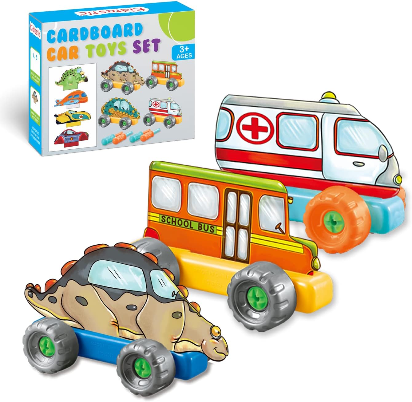 Amazon.com: Kidtastic STEM Car Take Apart Toy Set - Fun and Educational Construct and Play Set ...