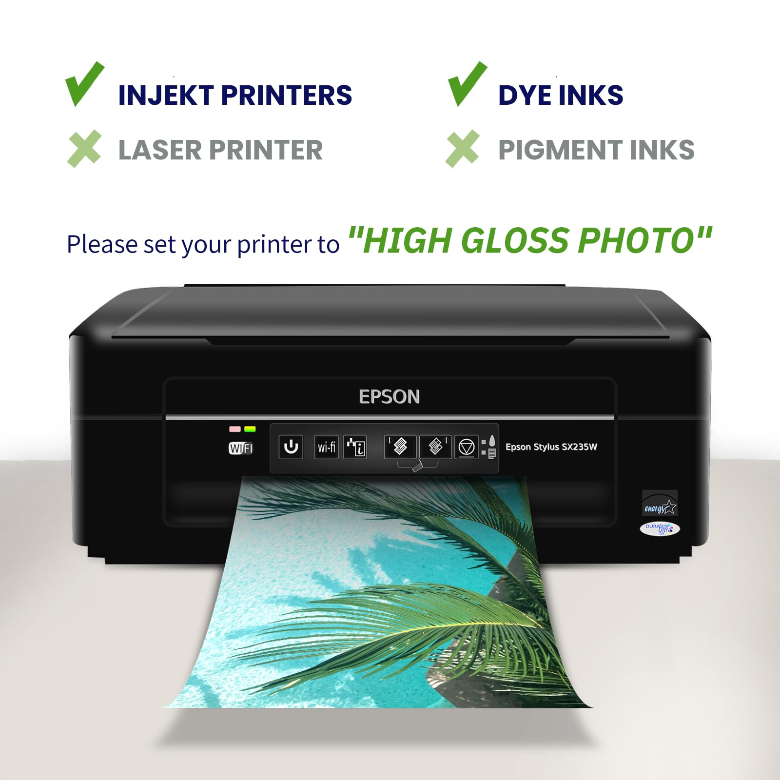 Snapklik.com : Glossy Photo Paper 85x11 Inch, Inkjet Printer Paper 100 ...