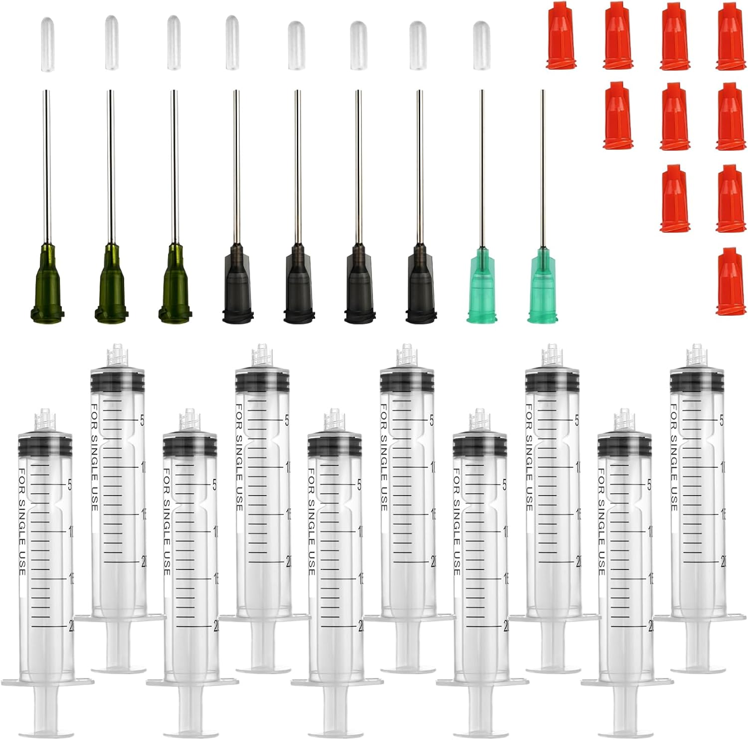 20ml Syringe Set with 14g 16g 18g Blunt Needles and Caps - Ink Oil or ...