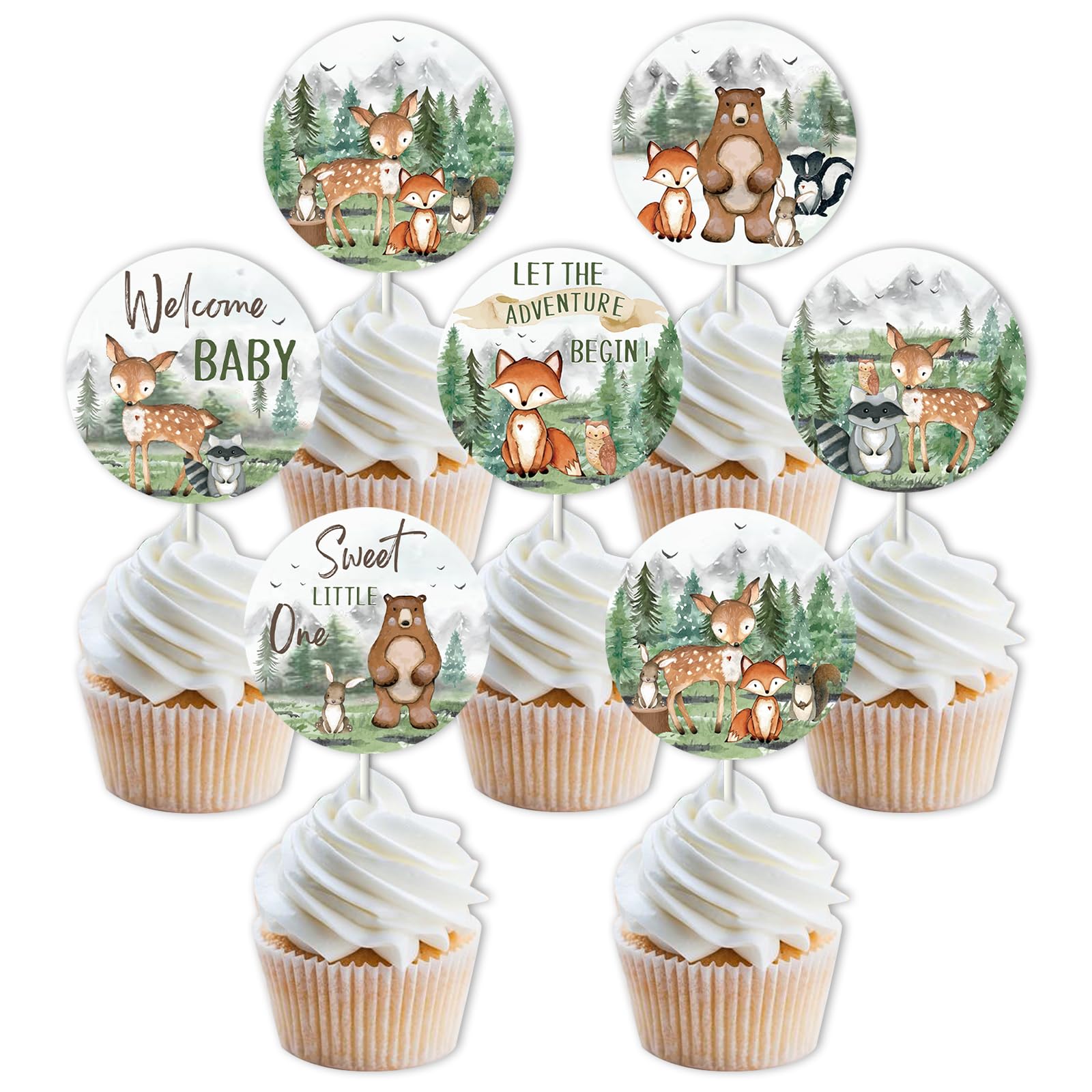 Amazon.com: Woodland Adventure Baby Shower Decorations 24pcs Let the ...