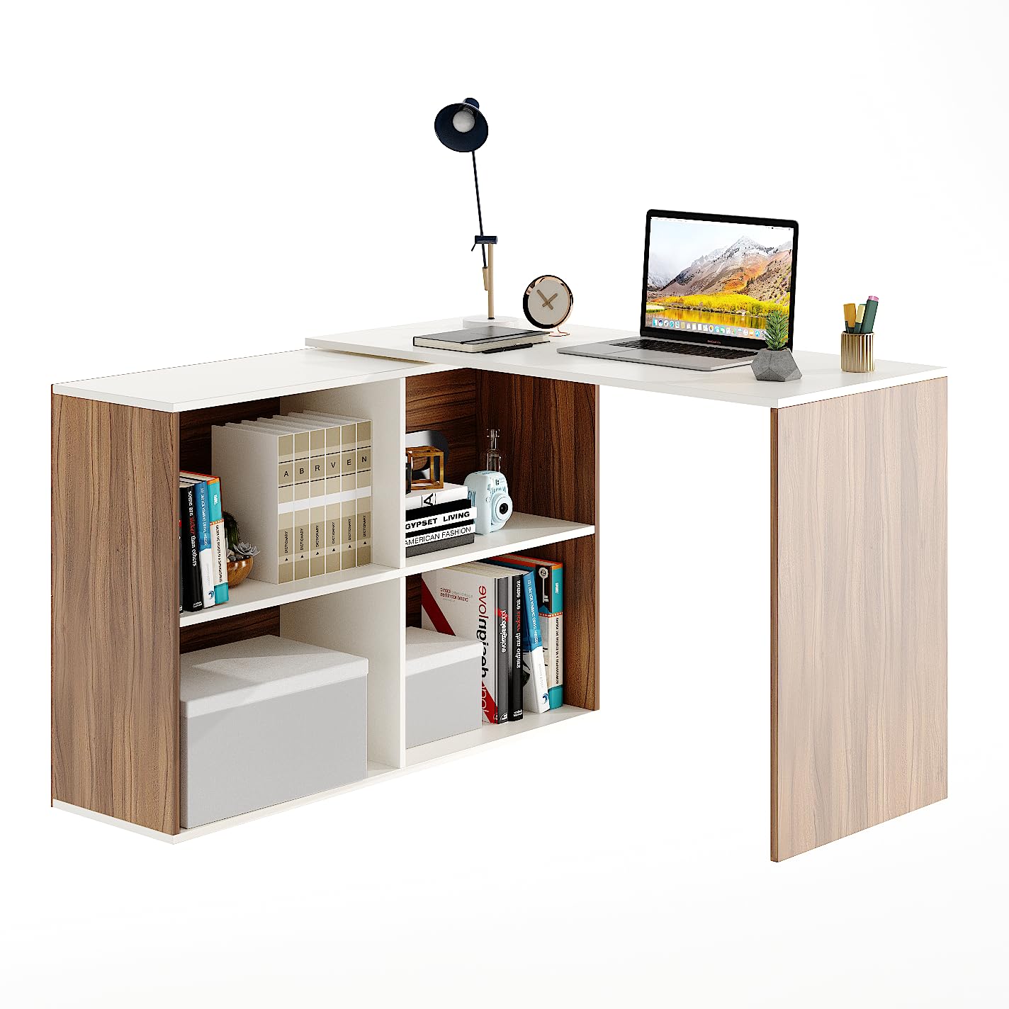 FURNEASER Maggen Engineered Wood Study Computer Laptop Table for Home ...