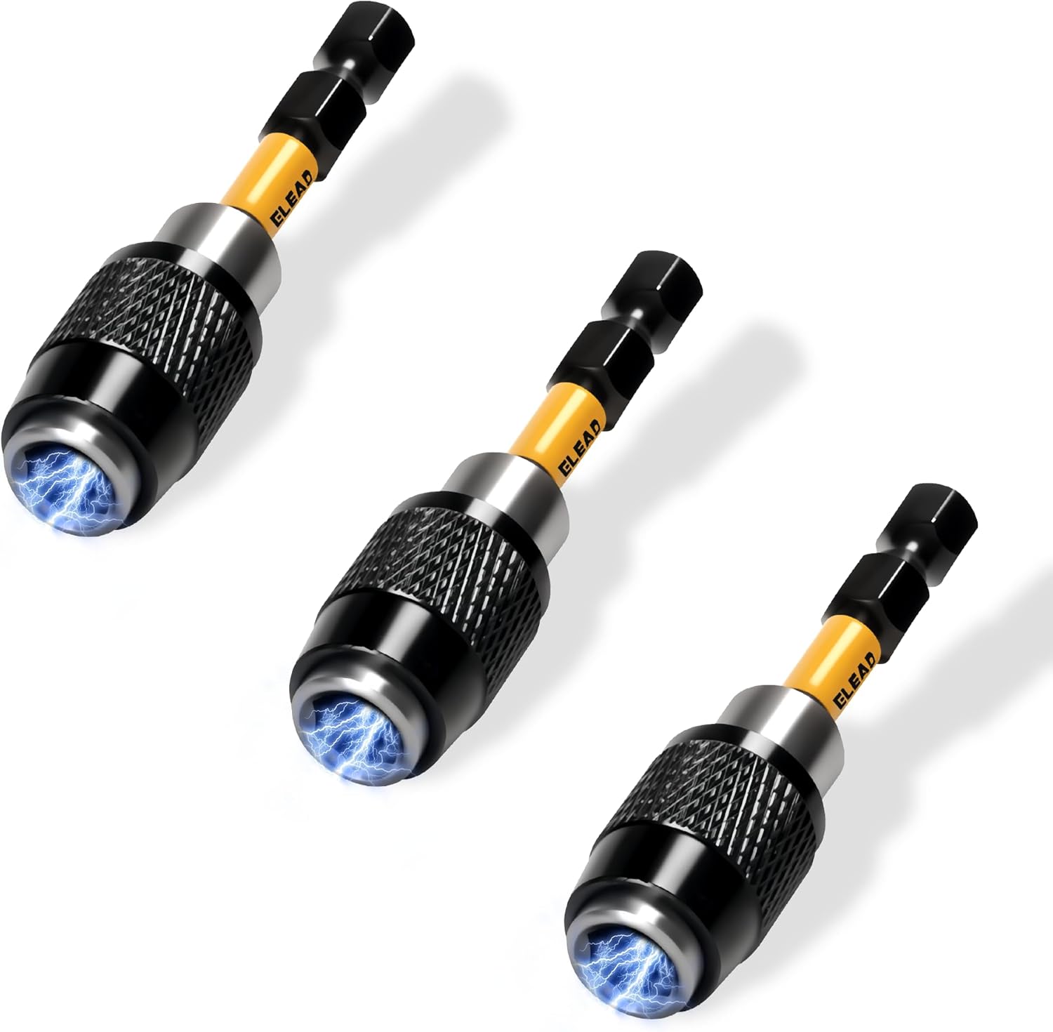 ELEAD 3-Piece Quick Change Bit Holder, 1/4" Magnetic Hex Shank Drill ...
