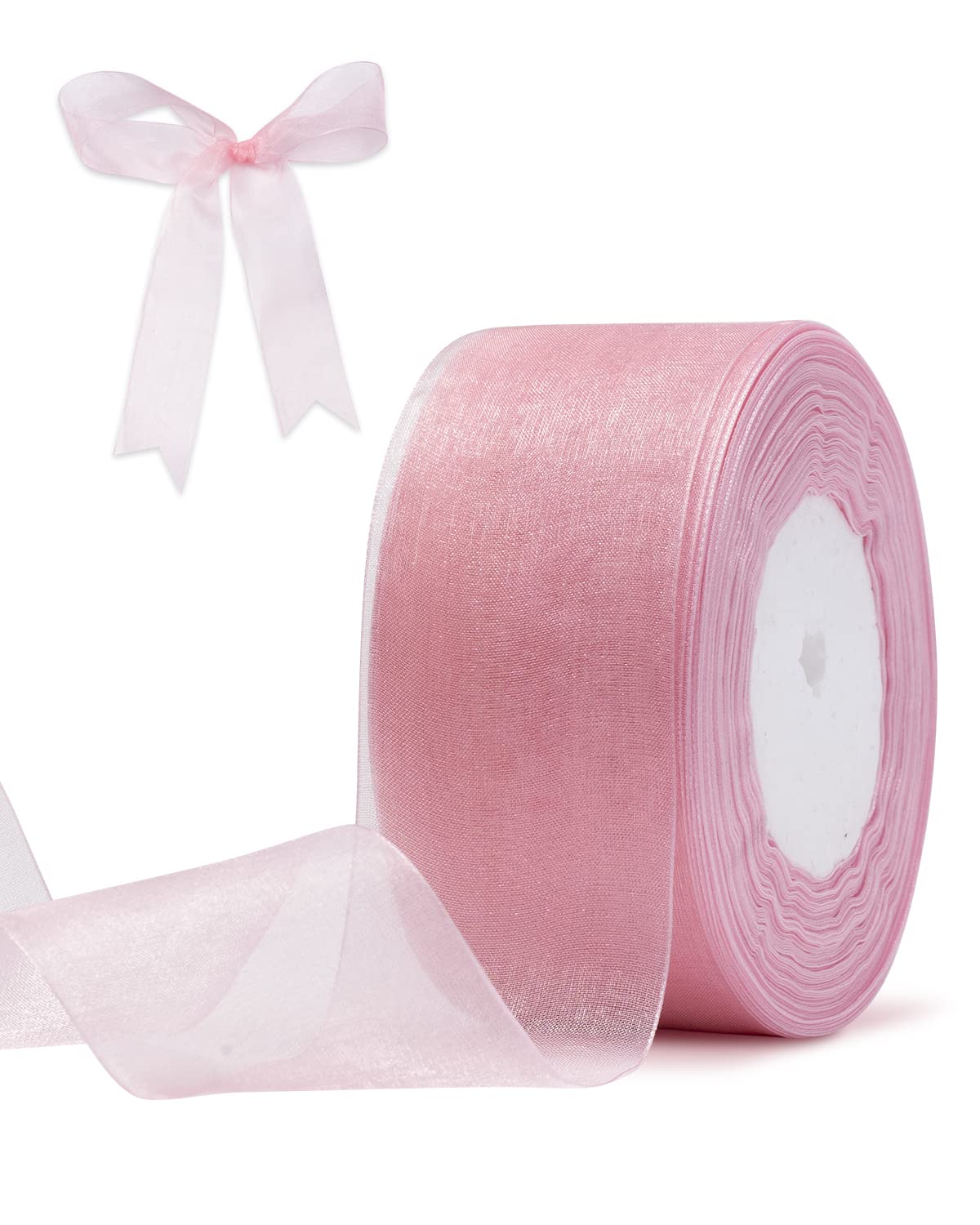 Amazon.com: Pink Organza Ribbon for Gift Wrapping, FAKILO 2 Inch ...