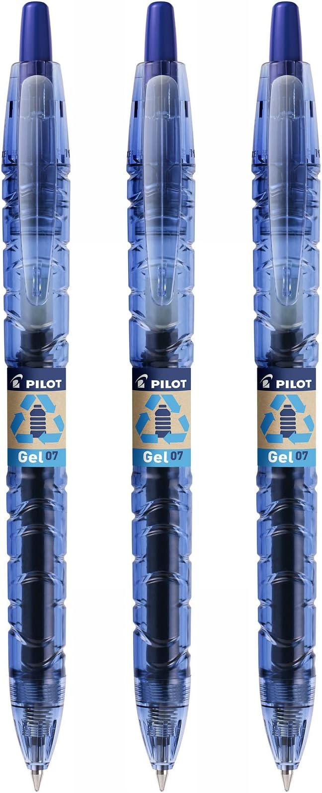 Pilot B2P Gel Ink Ballpoint Pens Pack of 3Medium 0.7mm line 0.4mm Blue ...