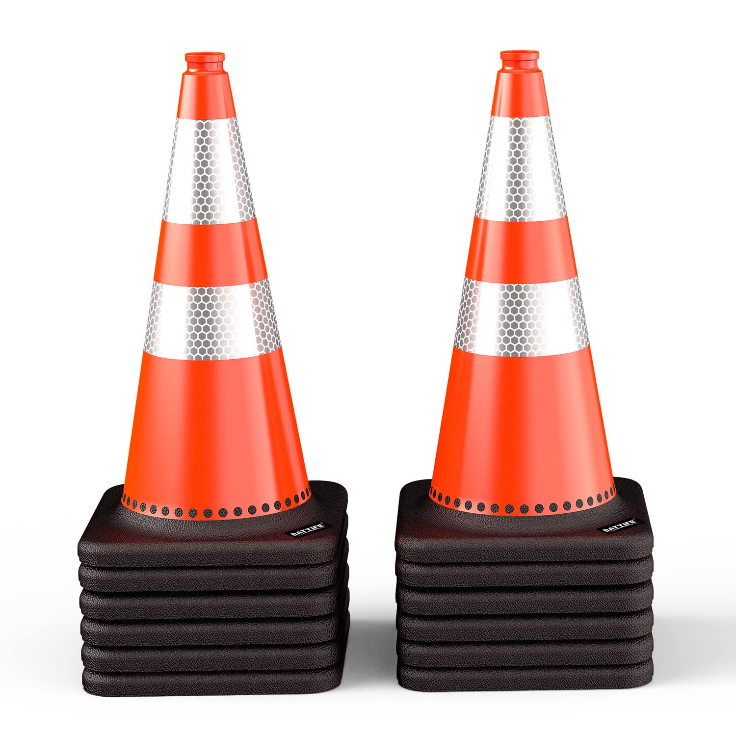 Snapklik.com : (12 Pack) BATTIFE Traffic Cones 28 Inch