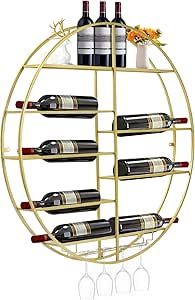 Amazon.com: YONYIDEA Wall Mounted Wine Rack, Round Multipurpose Wine ...