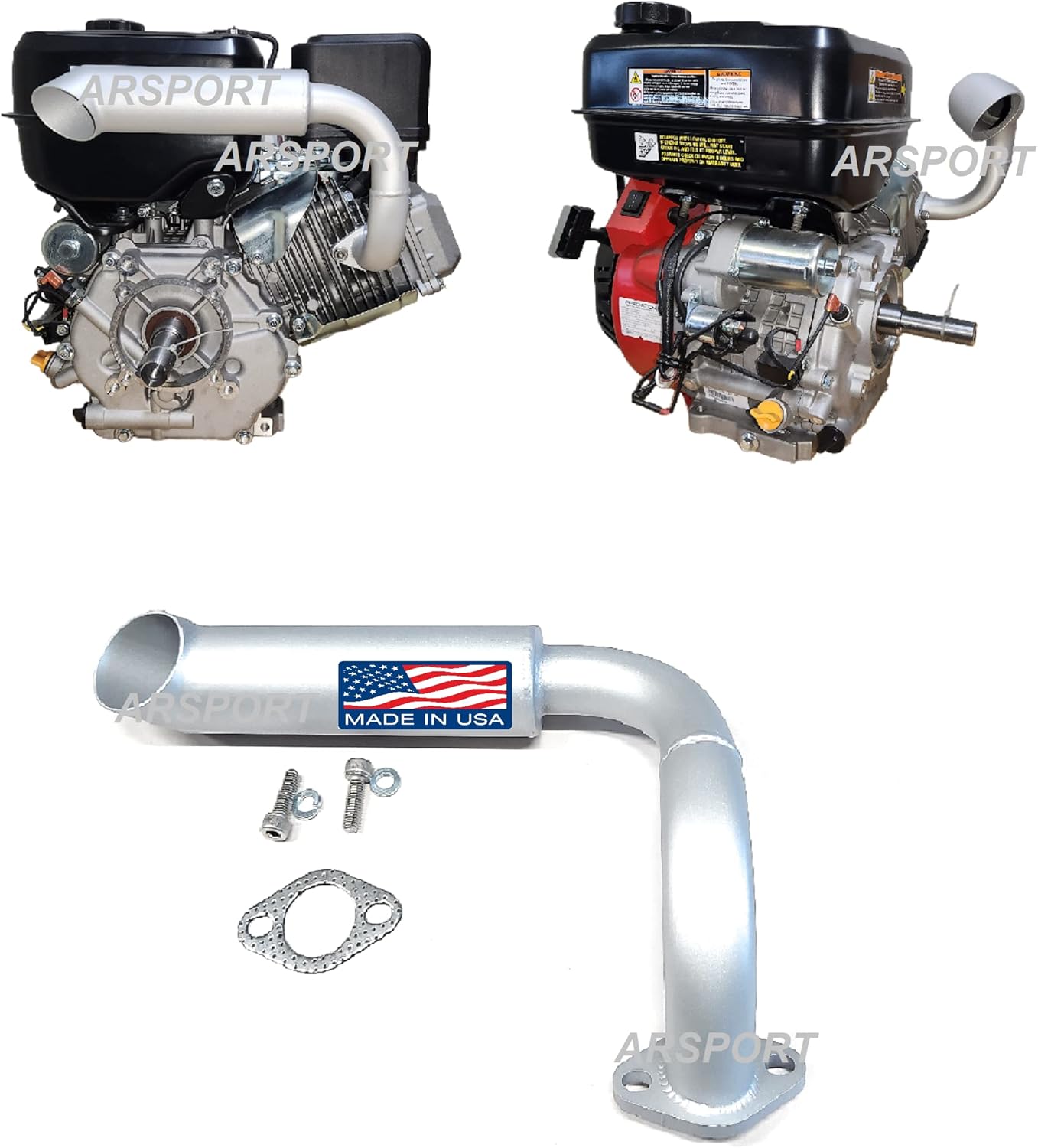 Amazon.com: ARSPORT Exhaust Header pipe Compatible with Predator Max 459 Surface Drive Motor ...