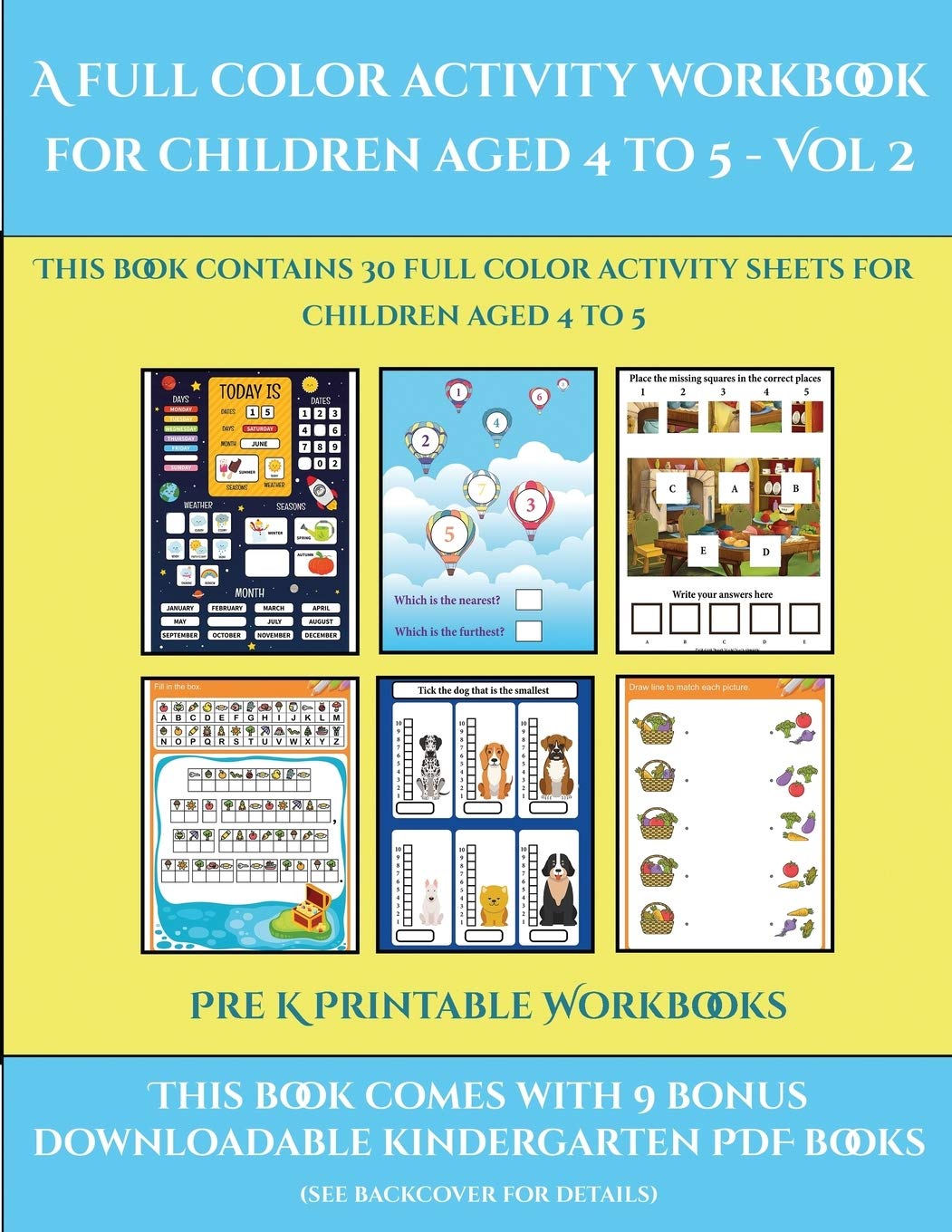 Buy Pre K Printable Workbooks (A full color activity workbook for ...