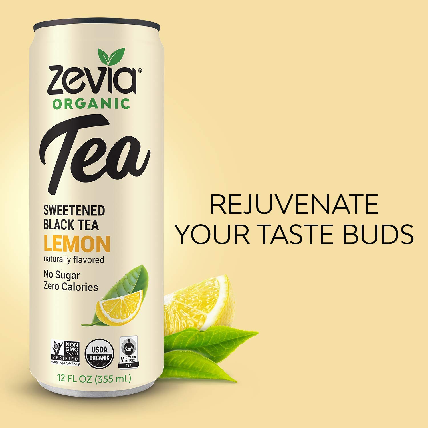 Buy Zevia Organic Sugar Free Iced Tea, Black Tea Lemon, 12 Oz. Cans ...