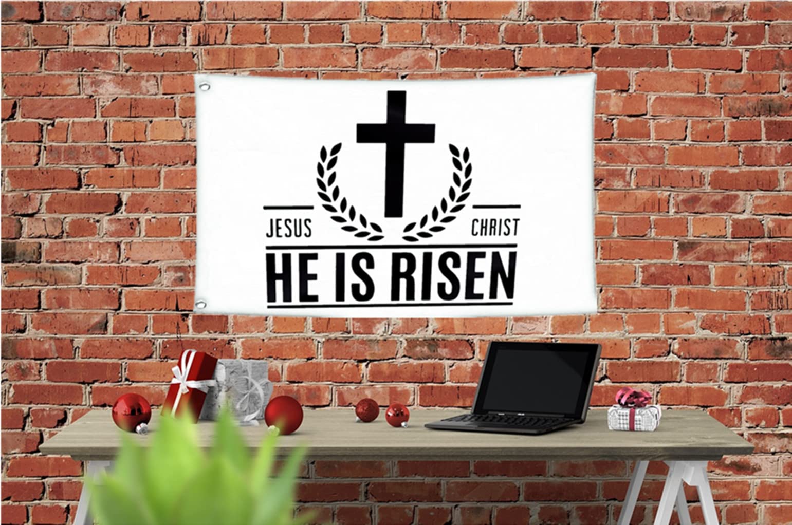Snapklik.com : LUCKGEEY Jesus Christ He Is Risen Flag 3x5FT For Indoor ...