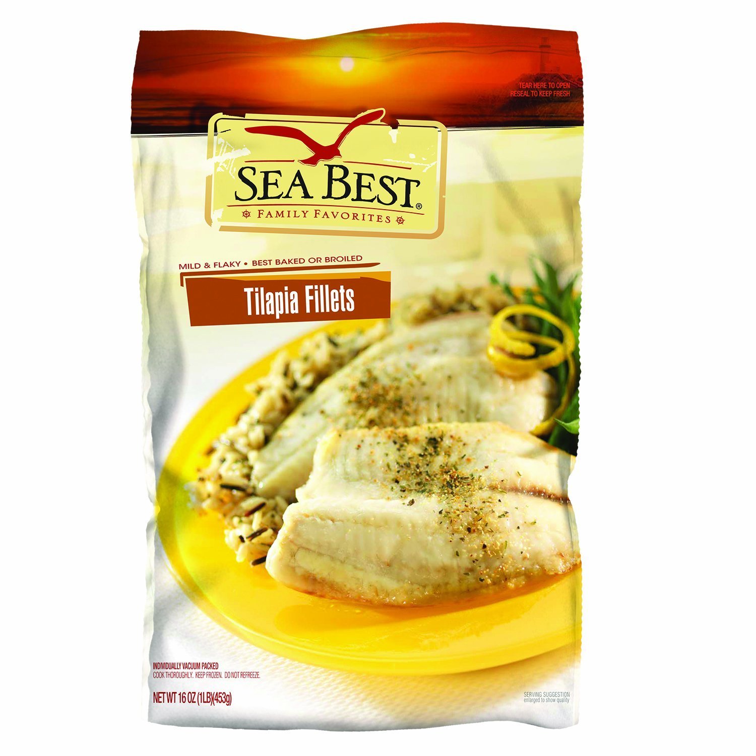 Amazon.com: Sea Best Tilapia Fillets, 16 Ounce (Pack of 10), 1 Pound ...